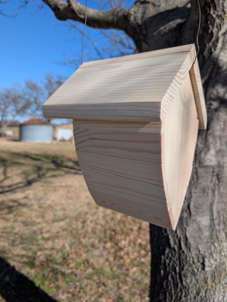 Handcrafted Pine Birdhouse: Rustic Outdoor Garden Decor, Easy Clean - Etsy
