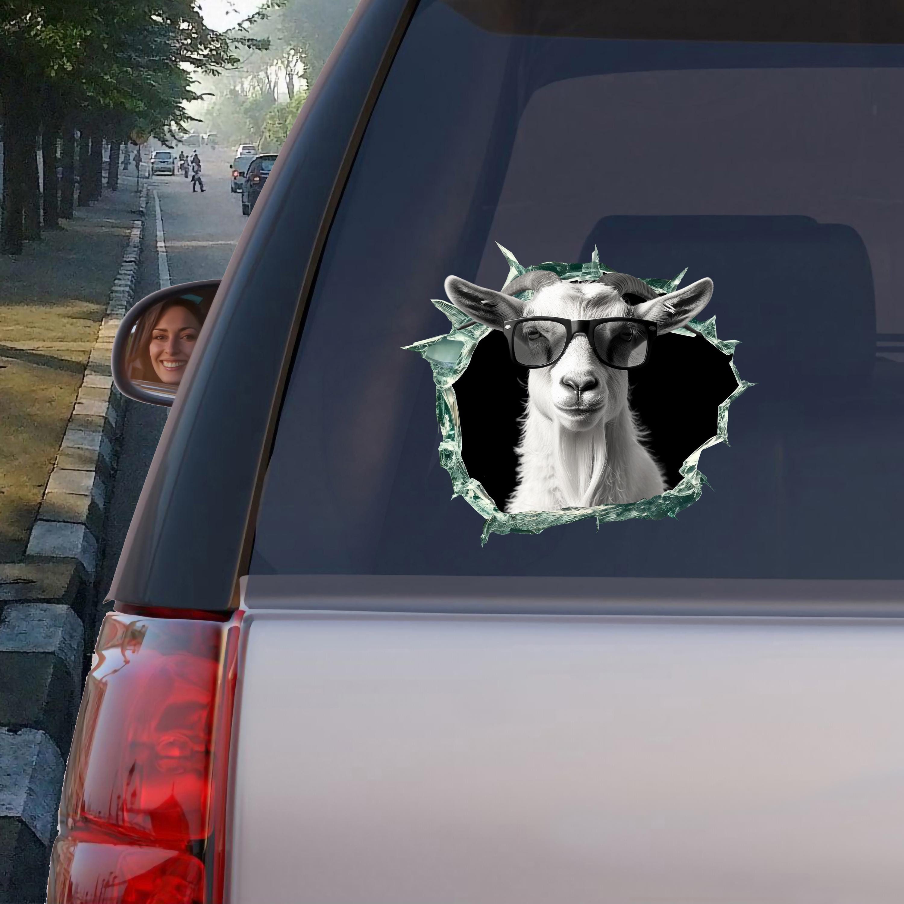 Goat Car Sticker, Funny Goat Sticker, Windshield Decal, Cute Goat ...