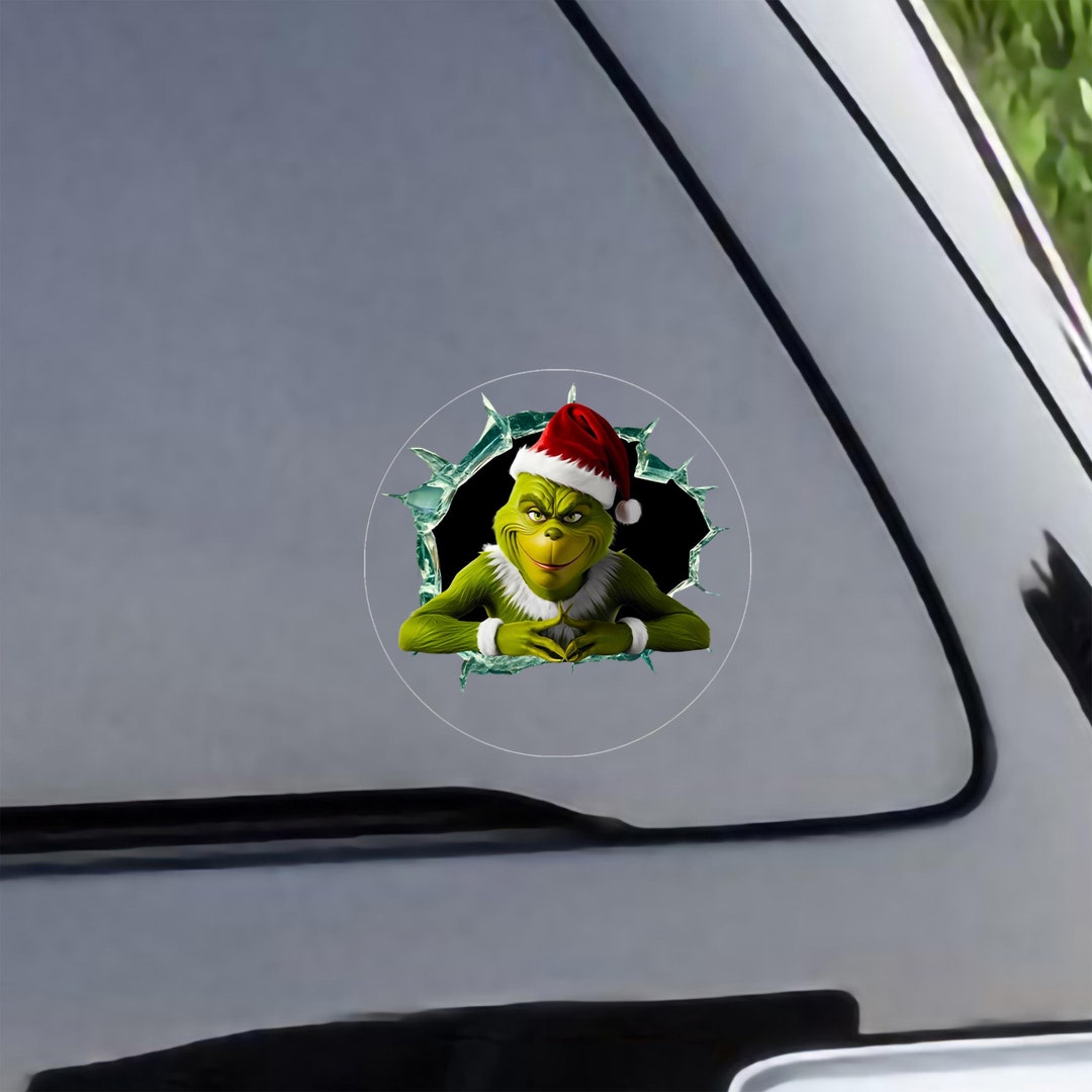 Grinch Christmas Sticker, Christmas Car Sticker, Grinch Car Decal ...