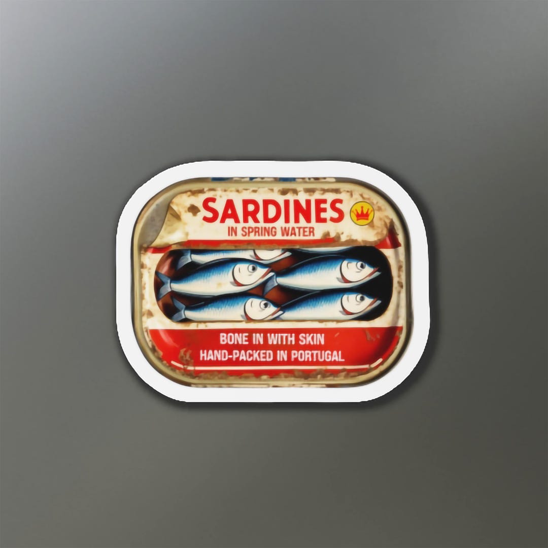 Retro Sardine Tin Sticker or Magnet: Portugal Seafood Decal - Etsy