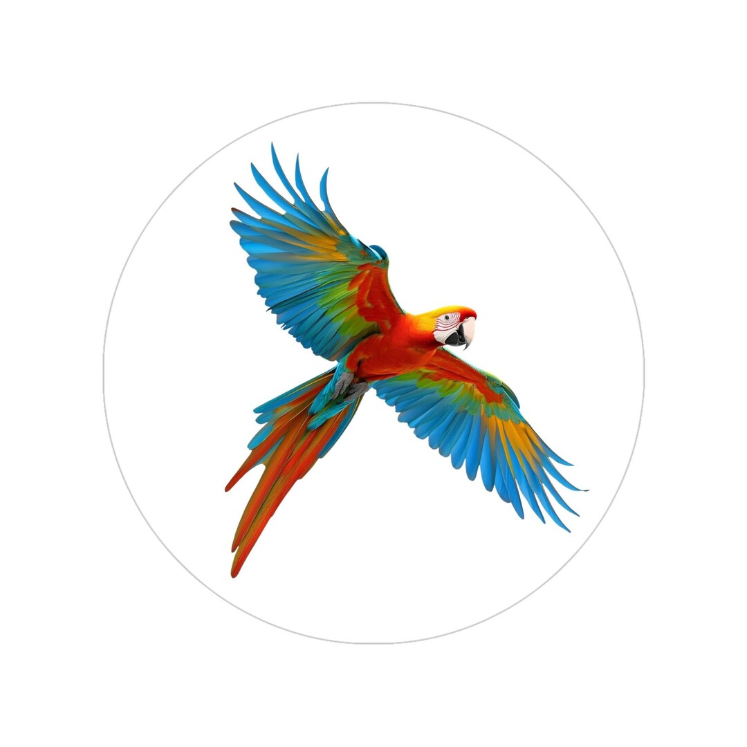 Tropical Flying Parrot Vinyl Decal Weatherproof and Versatile ...