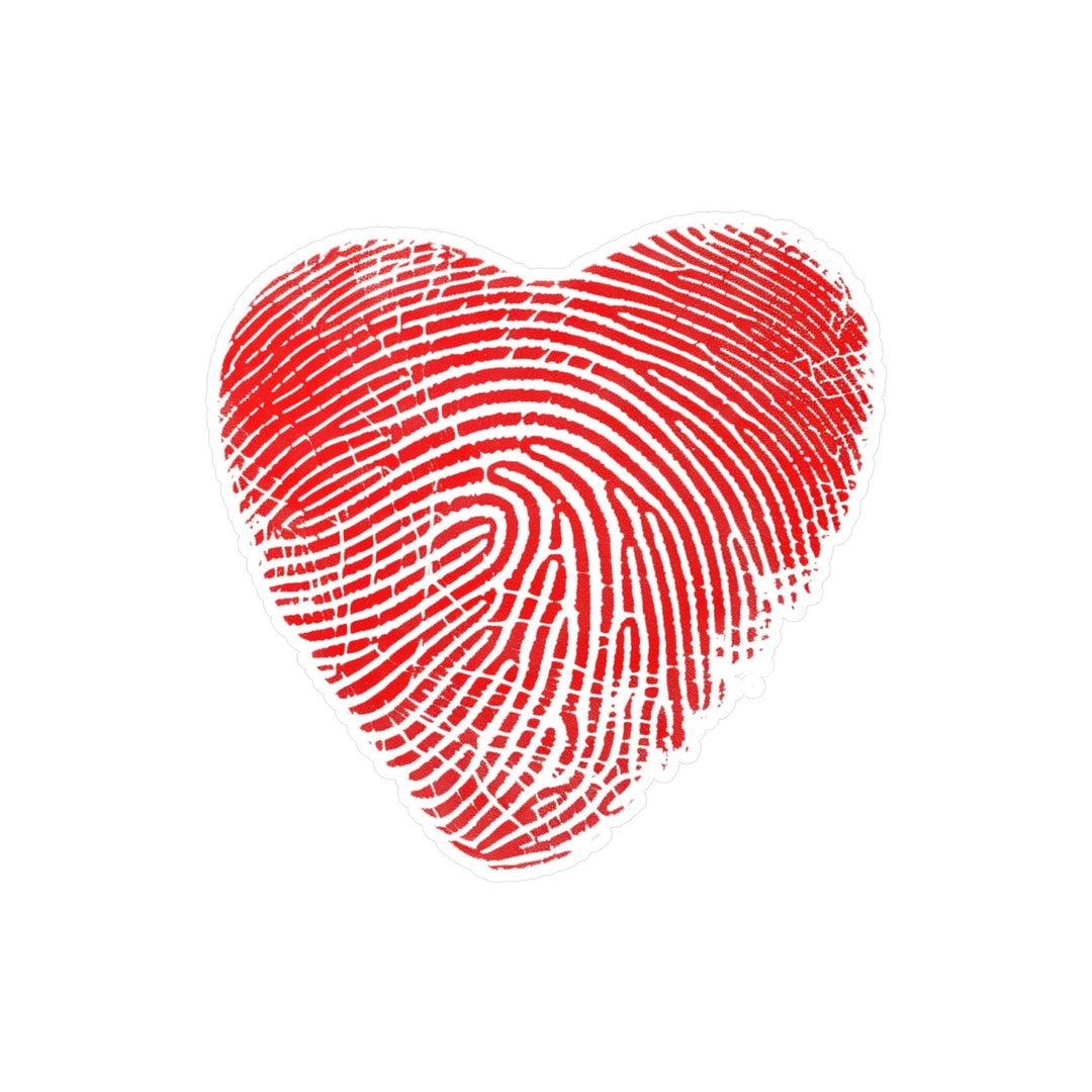 Heart Fingerprint Decal, Heart Sticker, Fingerprint Sticker, Heart ...