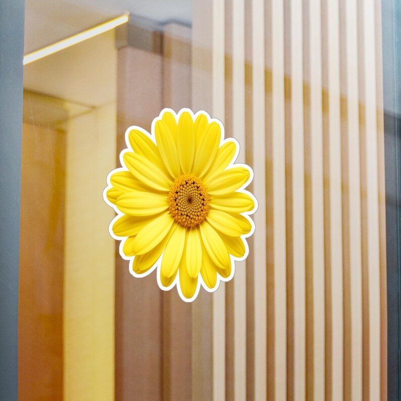 Vibrant Yellow Daisy Vinyl Decal, Daisy Sticker, Yellow Daisey Decal ...