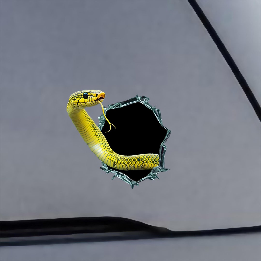 Snake Car Sticker, Outdoor Water Resistant Vinyl Transparent Round ...