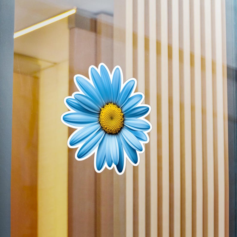 Vibrant Blue Daisy Vinyl Decal, Daisy Sticker, Colorful Daisy Decal ...