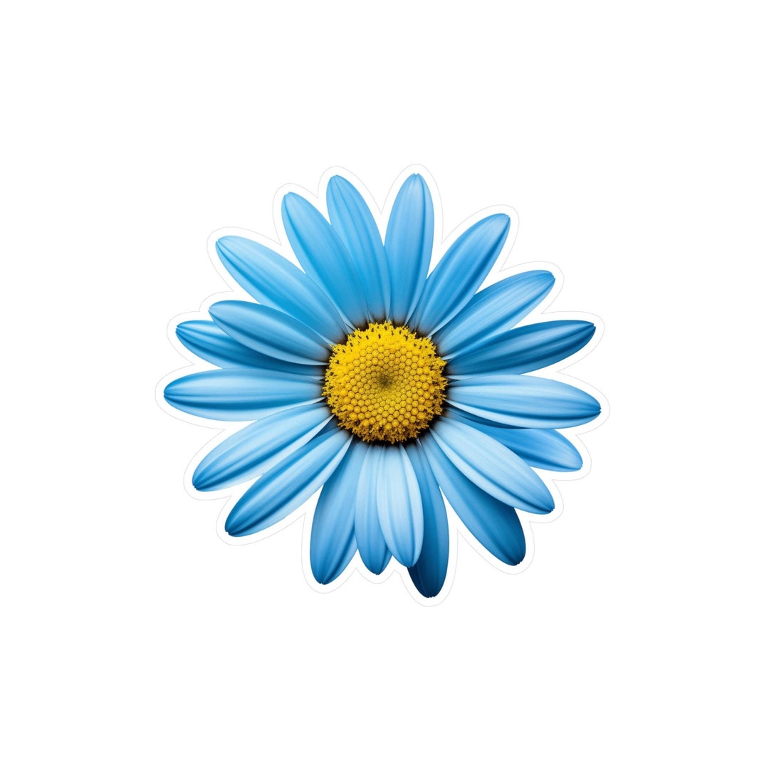 Vibrant Blue Daisy Vinyl Decal, Daisy Sticker, Colorful Daisy Decal ...