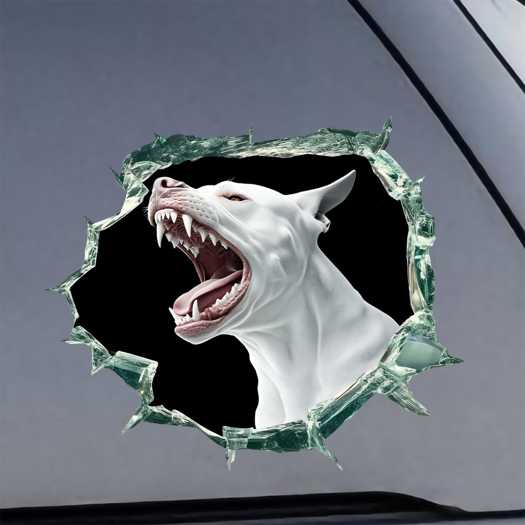 Pit Bull Car Window Decal, Dog Sticker, Fierce Pit Bull Sticker ...