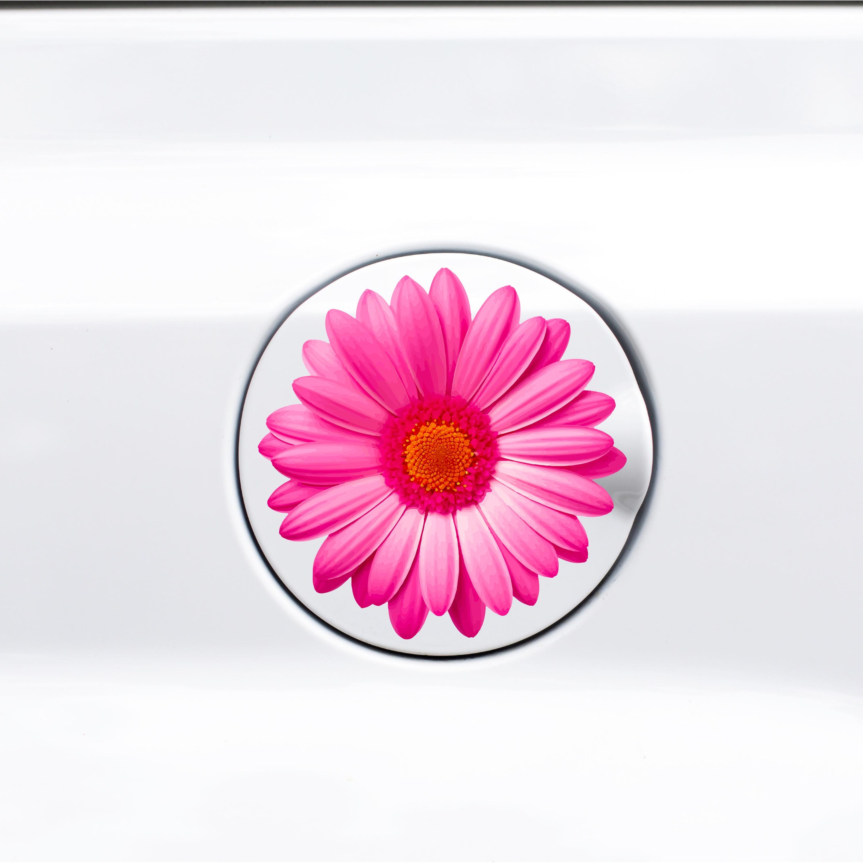 Pink Daisy Vinyl Decal, Daisy Sticker, Flower Decal, Transparent Flower ...