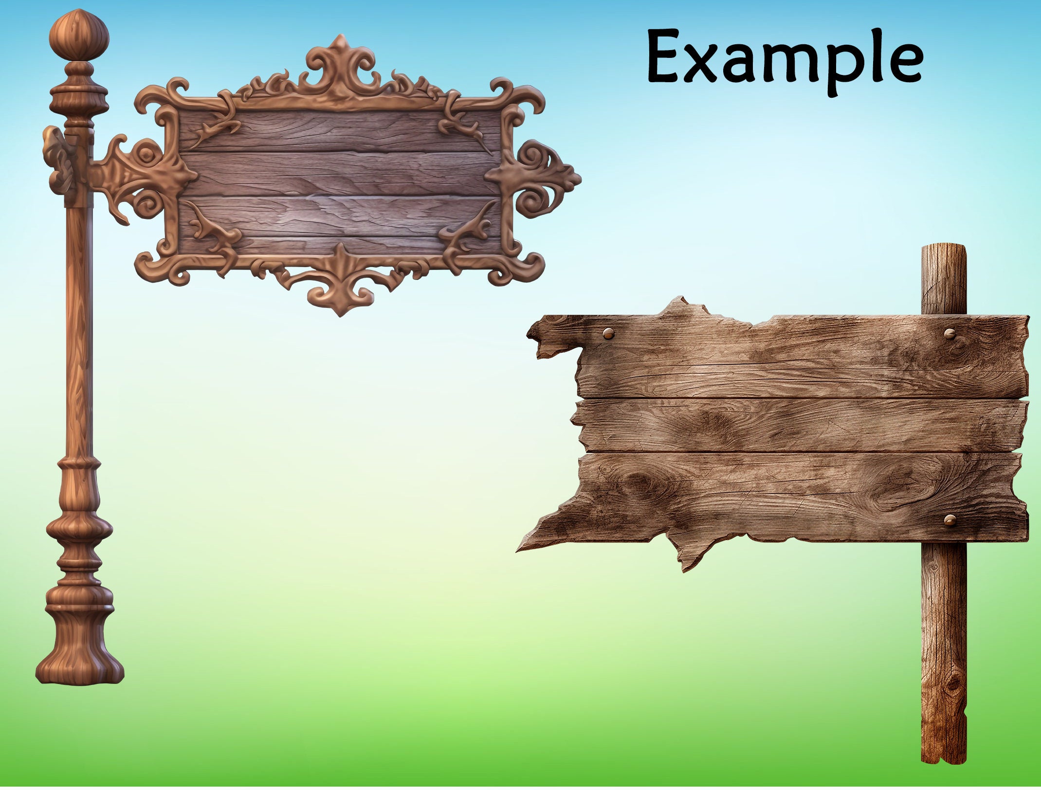 Rustic Wooden Sign 5 Pack Clipart Bundle, PNG, SVG, JPG, Sign Clipart ...