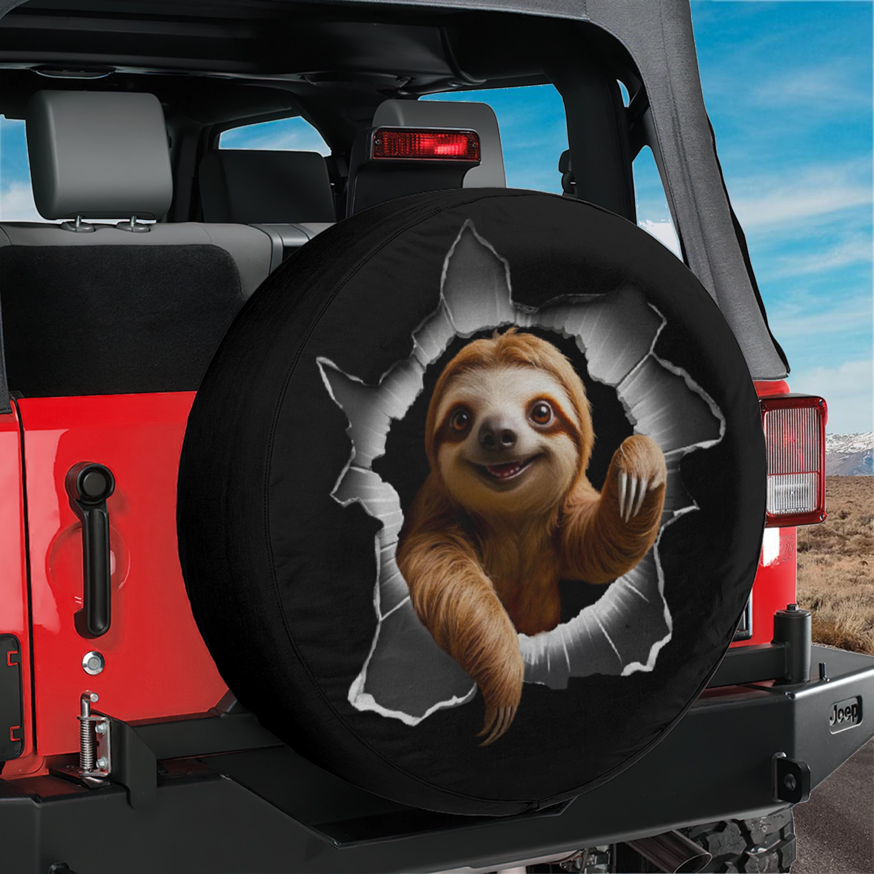 Funny Sloth Spare Tire Cover, 3D Animal Wheel, for SUV RV off Road ...