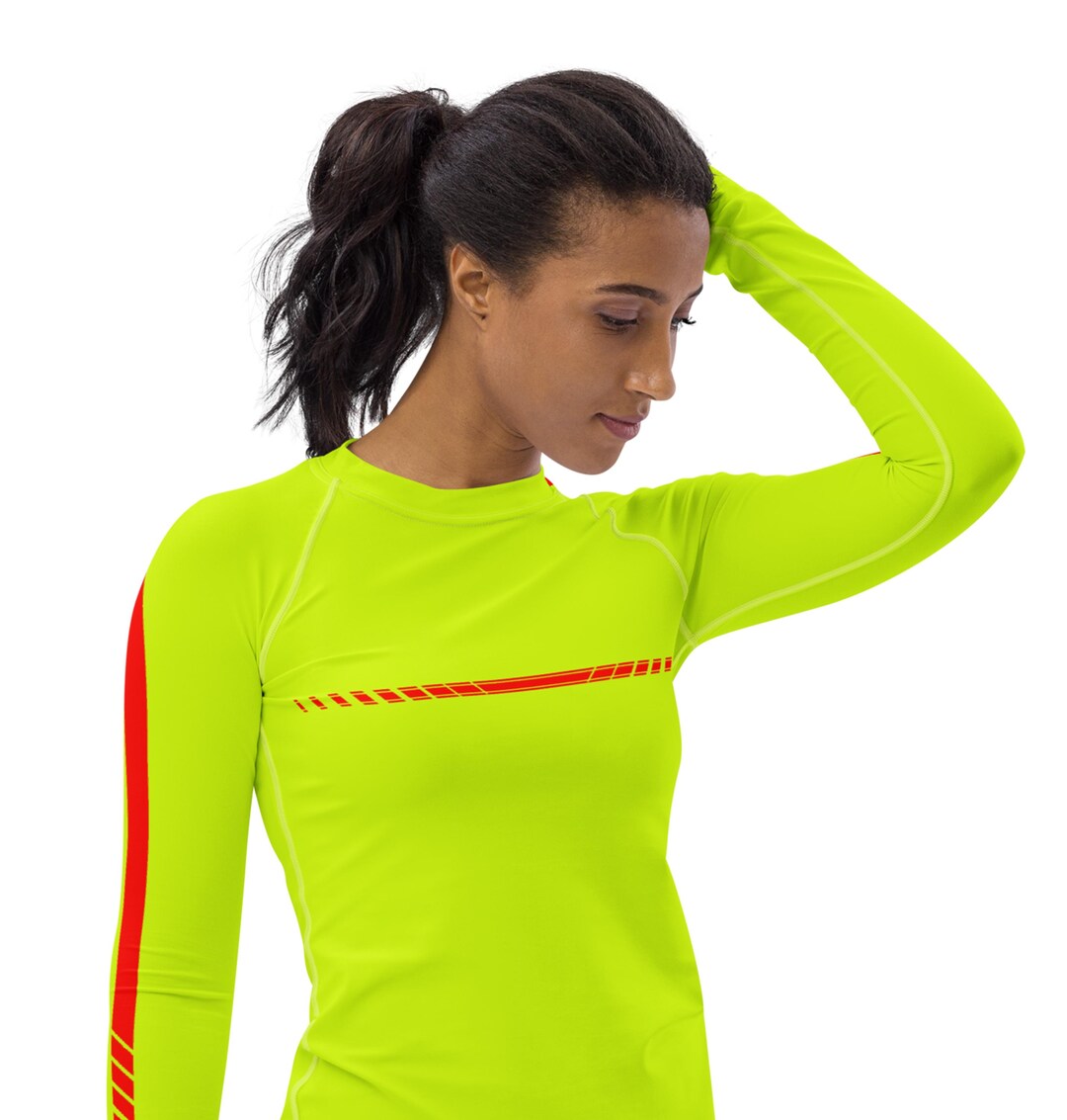 Women’s Safety Running Shirt, High Visibility Long Sleeve Rash Guard ...