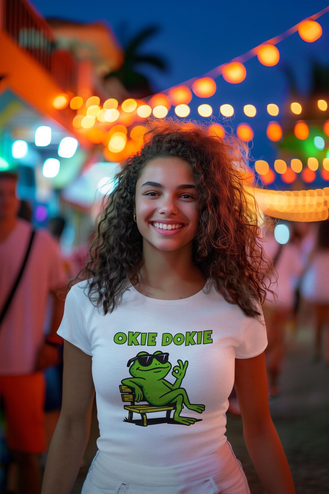 Frog T-shirt Okie Dokie, Funny Cartoon Shirt, Chill Frog Graphic Tee ...
