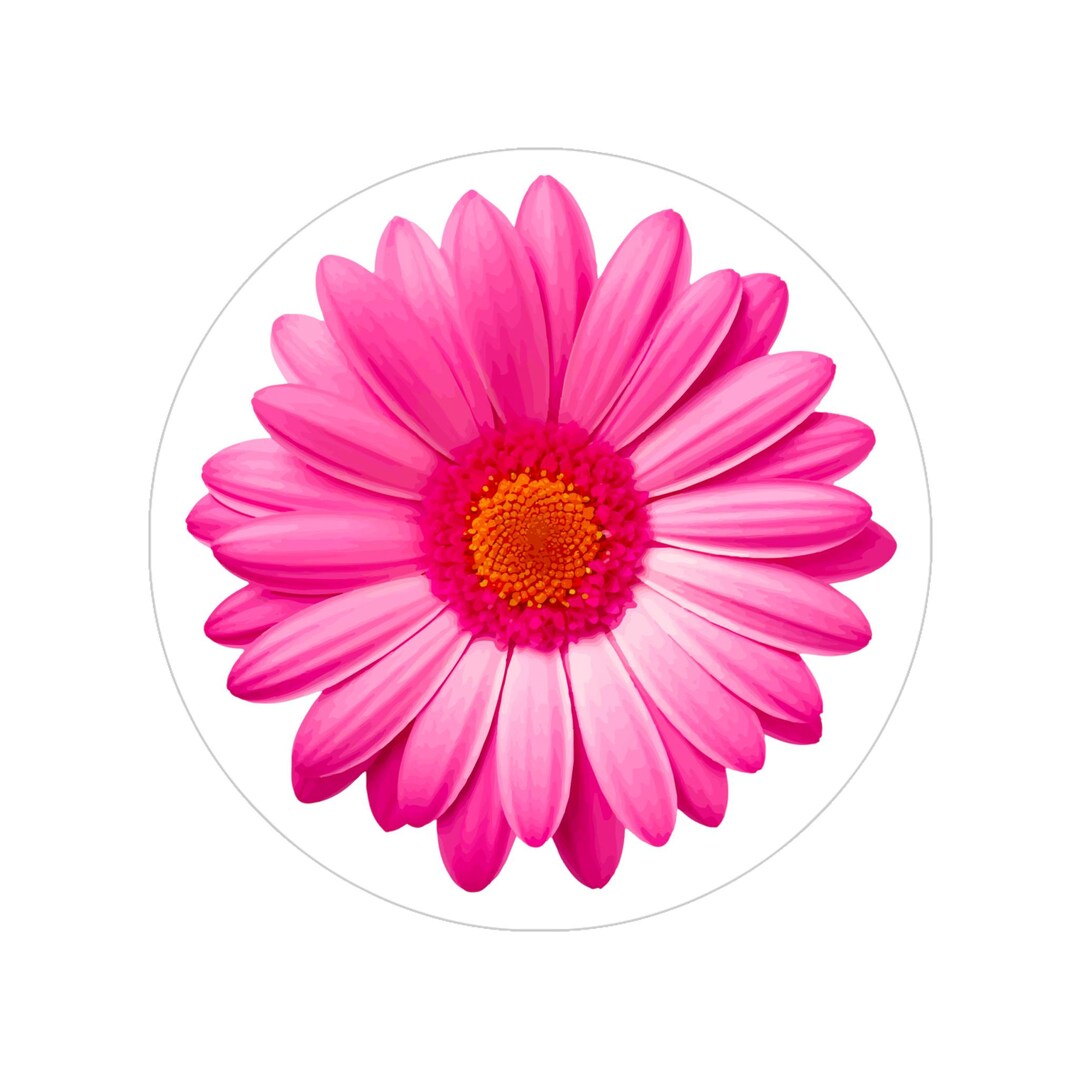 Pink Daisy Vinyl Decal, Daisy Sticker, Flower Decal, Transparent Flower ...