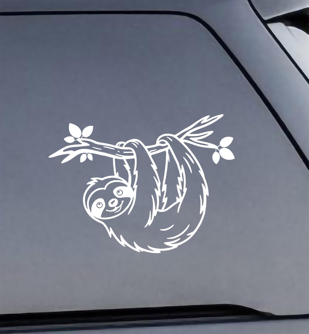 Cute Sloth Sticker, Hanging Sloth Sticker, Car Sticker, Outdoor Window ...