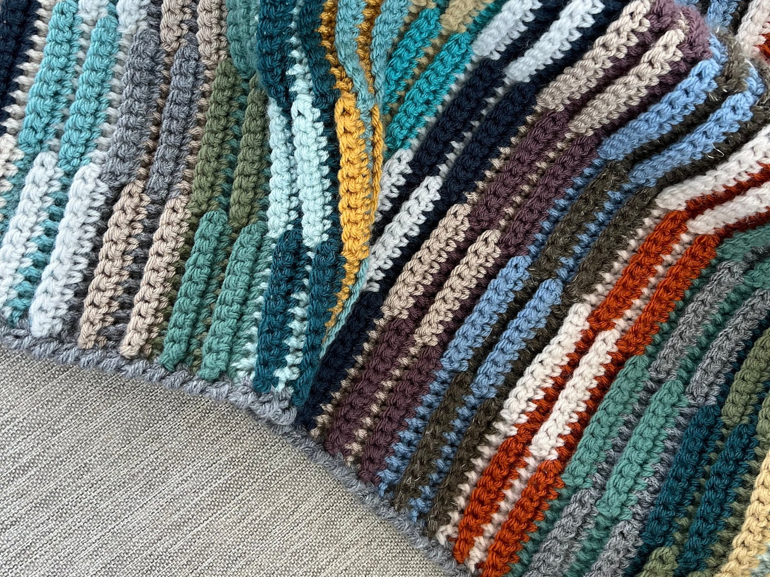 Modern Crochet Blanket PATTERN | Scrapghan, Textured Stripes (PDF ...