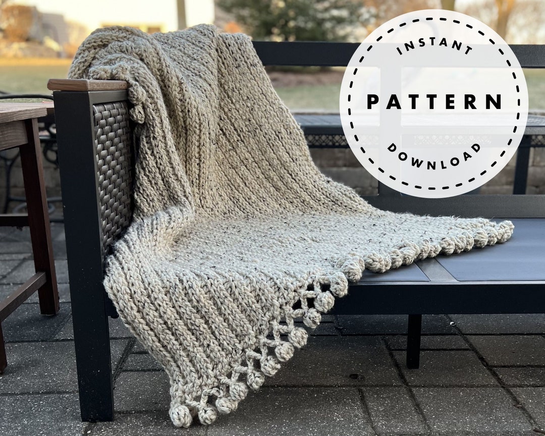 Chunky Ribbed Throw // Crochet PATTERN - Etsy