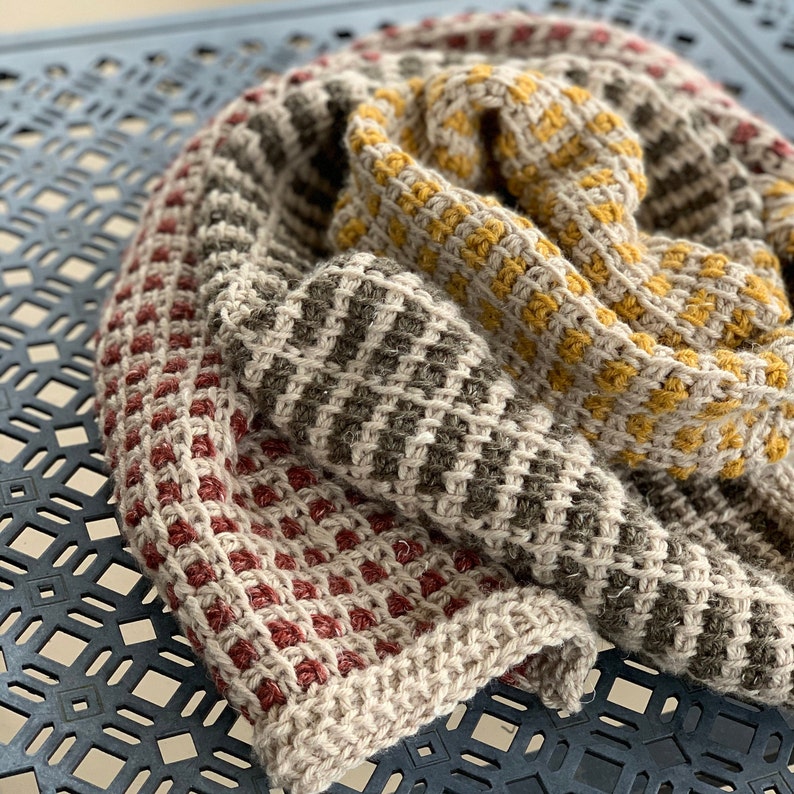 Tunisian Crochet Scarf PATTERN // Modern Scarf PATTERN // - Etsy