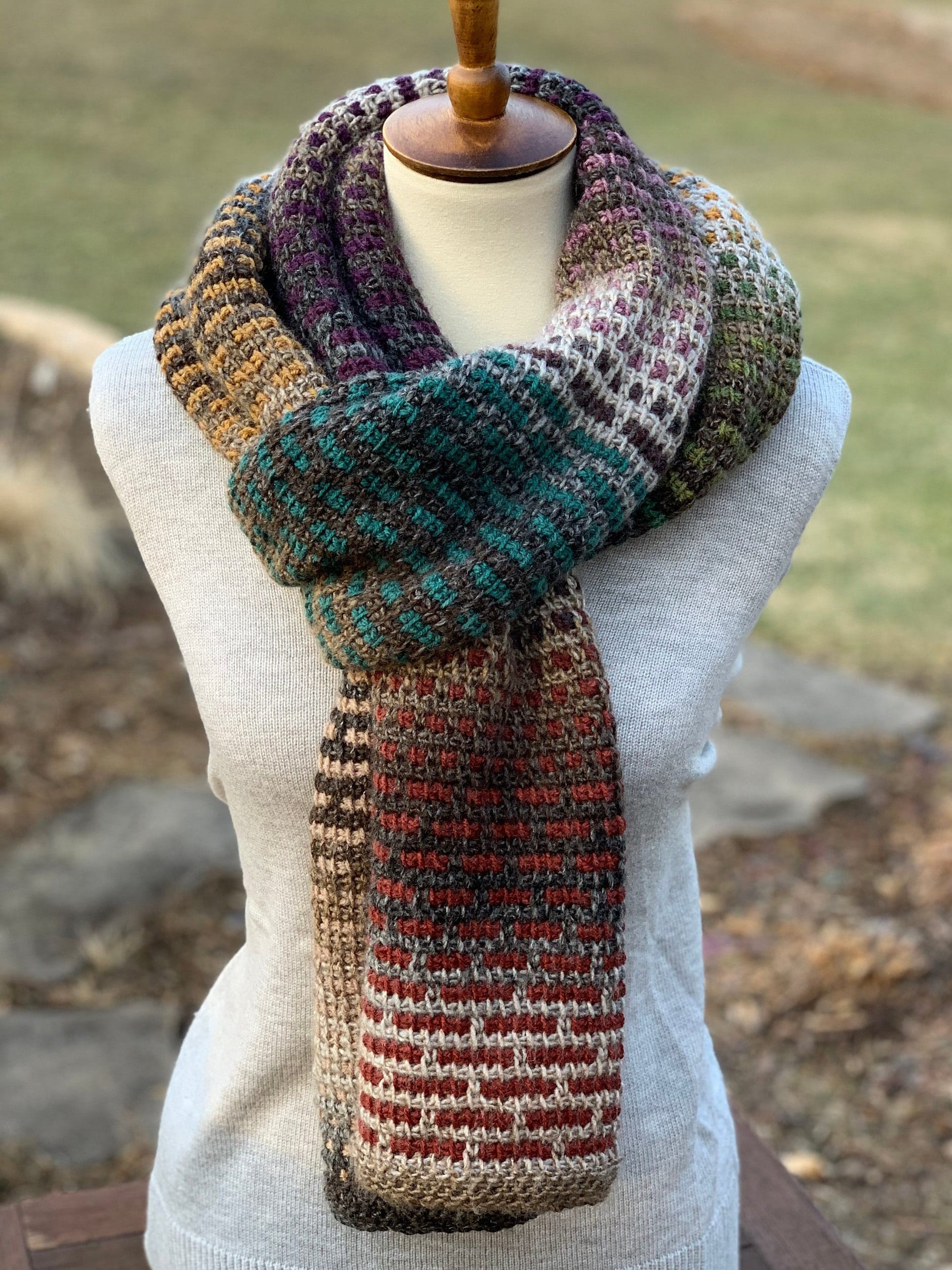 Tunisian Crochet PATTERN // Modern Scarf PATTERN // Color - Etsy Sweden