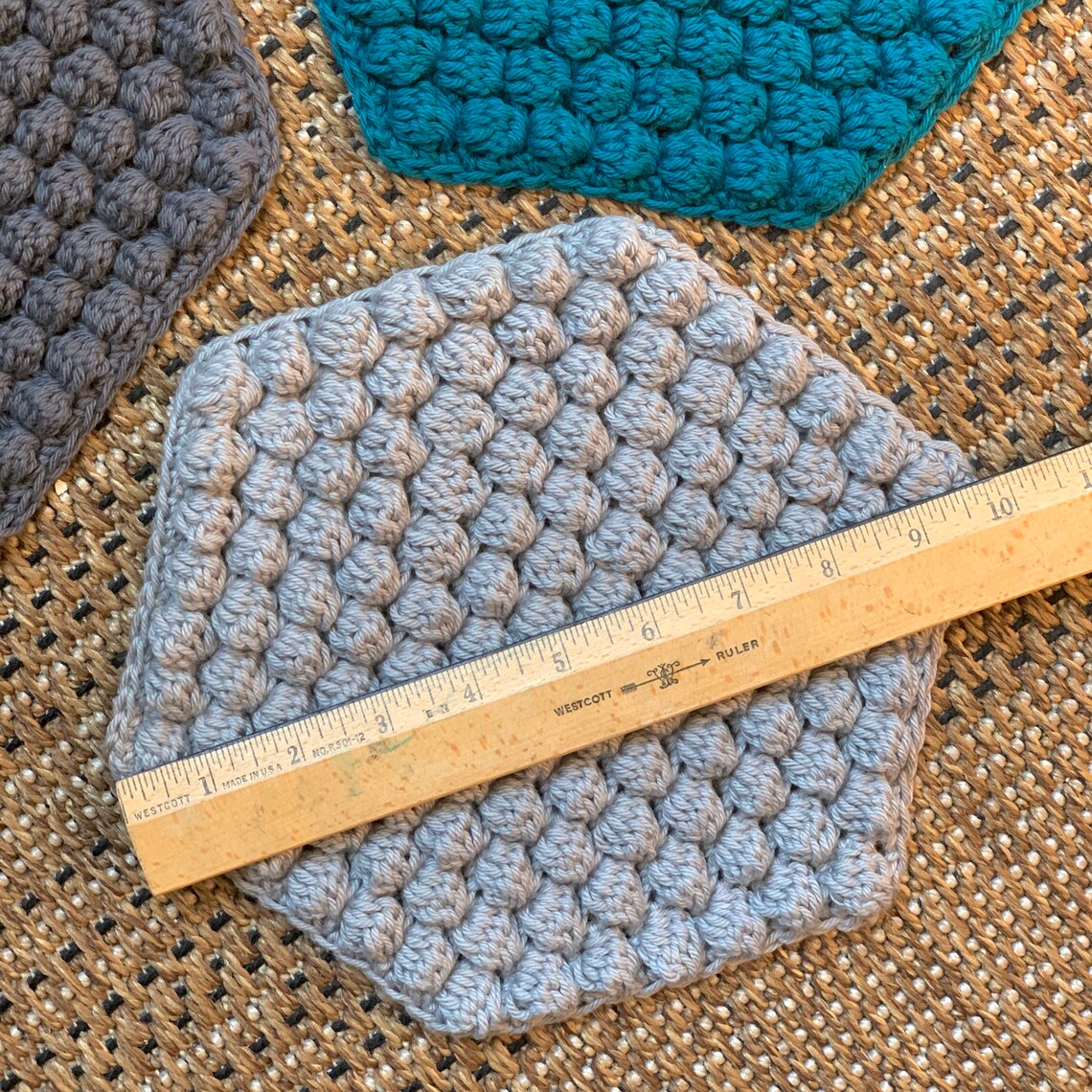 CROCHET PATTERN // Bobble Hexagon Trivet // Modern Trivet - Etsy