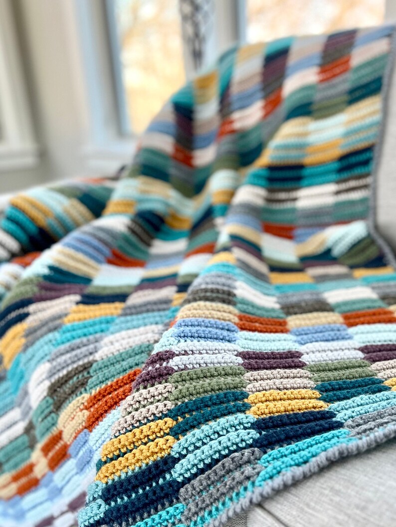 On the Double Scrapghan || Crochet PATTERN || Modern Crochet Blanket ...