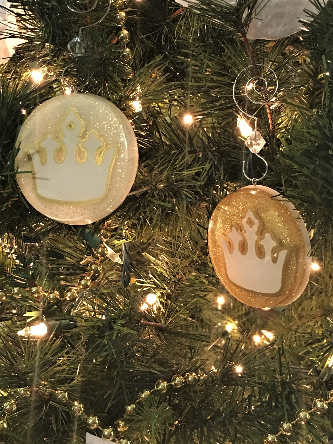 Crown Chrismon Ornament white or Gold - Etsy