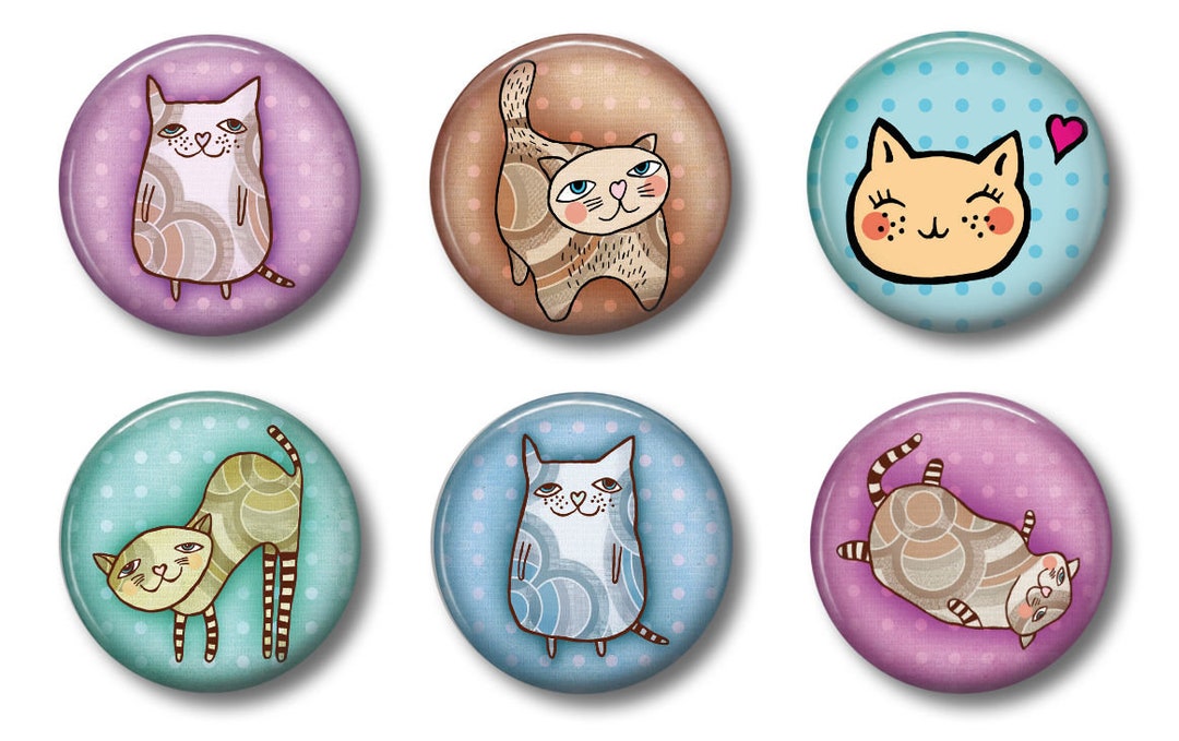 WHIMSICAL CAT MAGNETS | Cute Locker Magnets for Girls | Refrigerator ...
