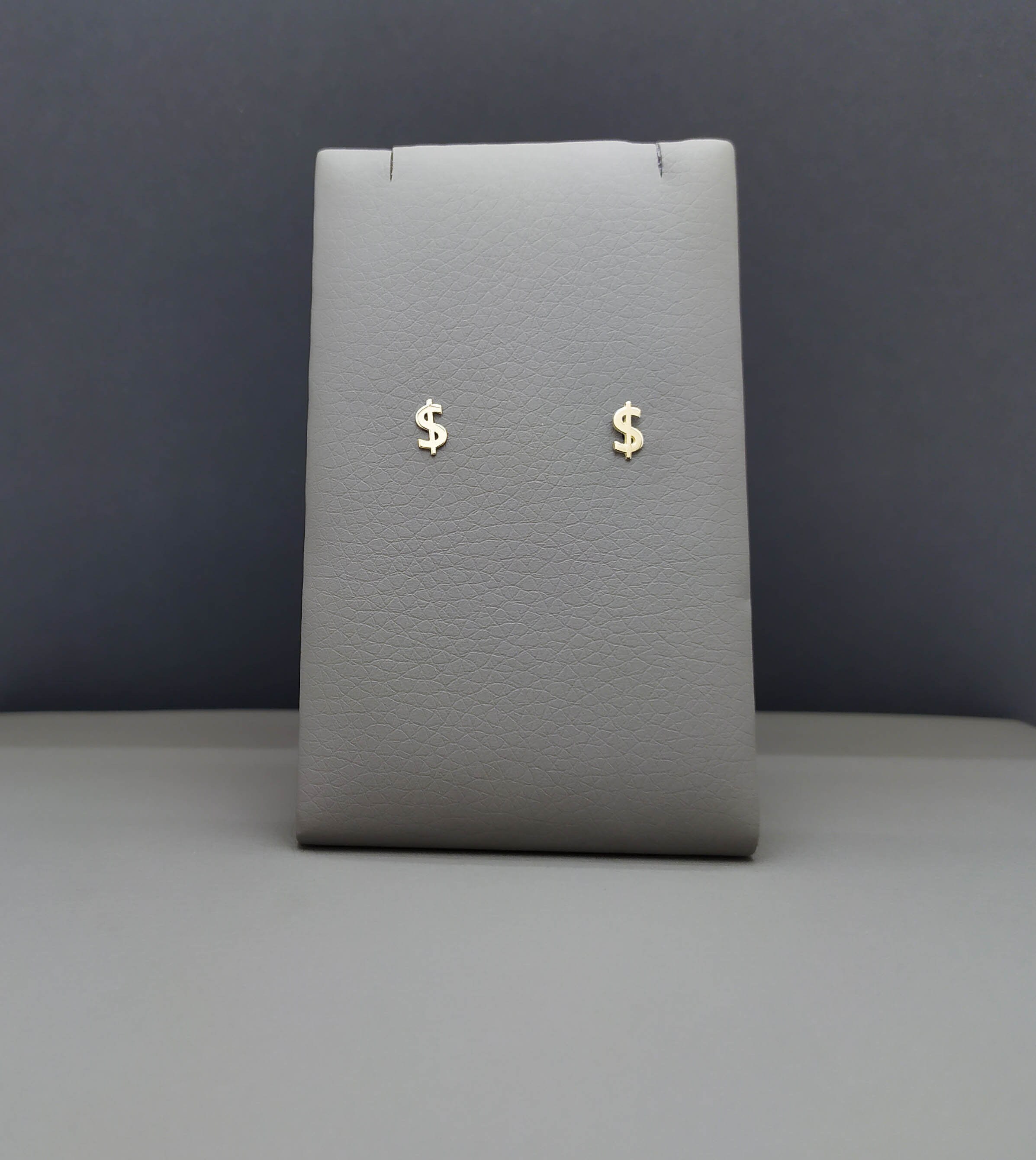 Gold Dollar Stud Earrings, 14K Gold Earrings, Yellow Gold, Money ...