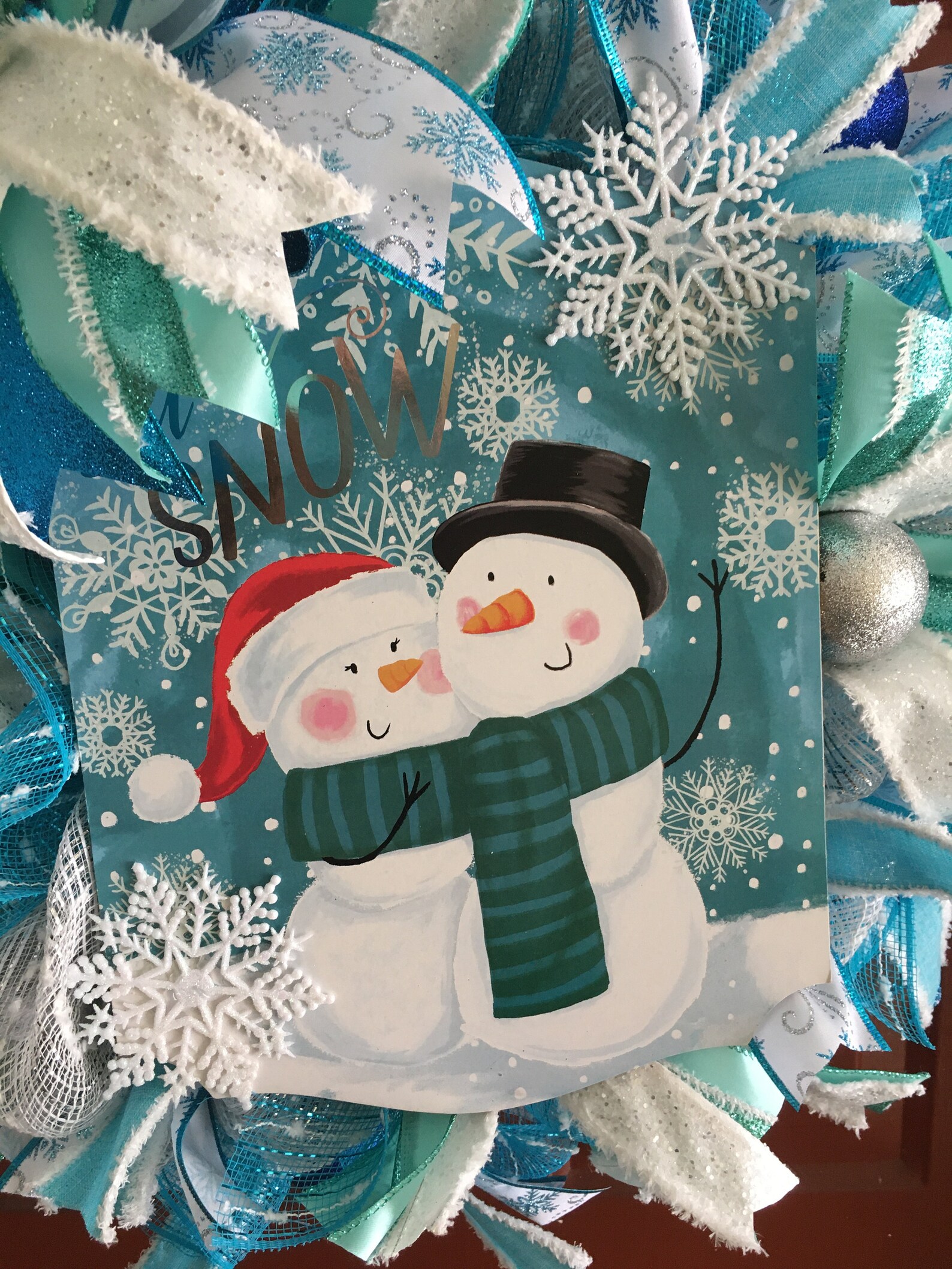 Christmas Wreath Snowman Wreath Front Door Christmas Wreath - Etsy