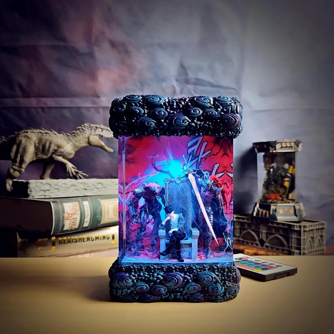 Solo Leveling Resin Lamp, LED Diorama Night Light — Sung Jin‑woo on ...