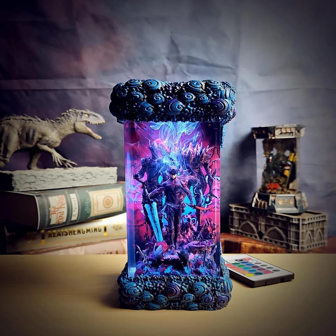 Solo Leveling Resin Lamp, LED Diorama Night Light — Sung Jin‑woo With ...
