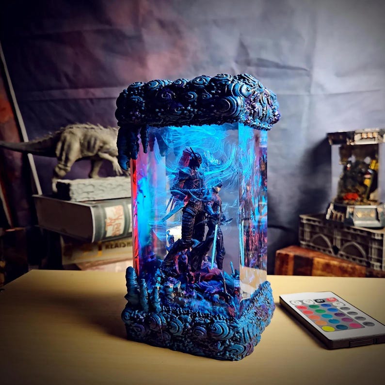 Solo Leveling Resin Lamp, LED Diorama Night Light — Sung Jin‑woo With ...