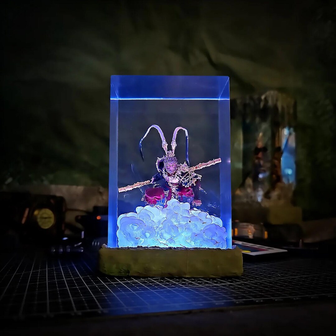 Black Myth Wukong Resin Lamp, LED Diorama Night Light With Wukong on ...