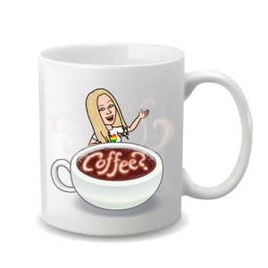 Custom Bitmoji Coffee Mug, Funny Ceramic Mugs, Personalized Bitmoji ...