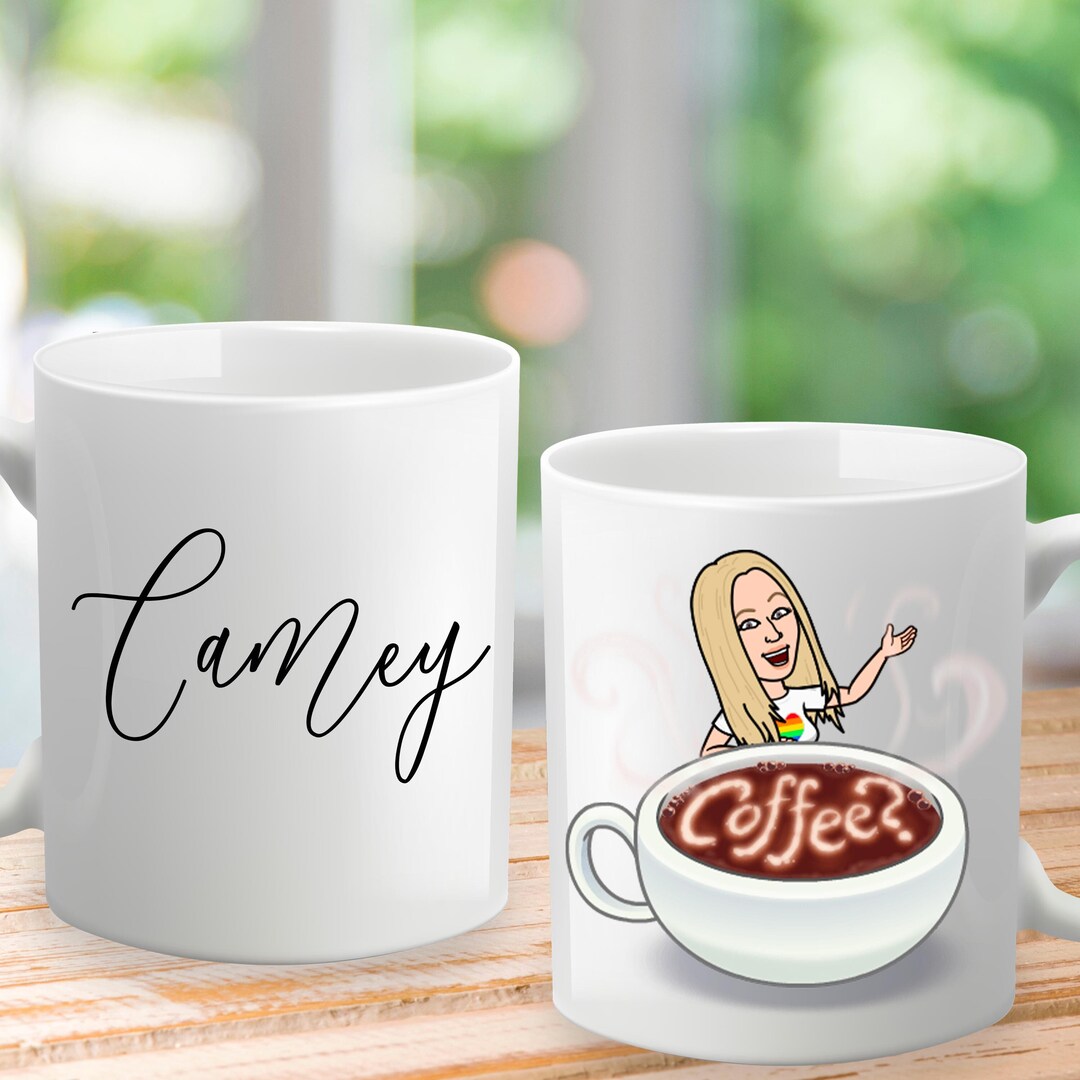 Custom Bitmoji Coffee Mug, Funny Ceramic Mugs, Personalized Bitmoji ...
