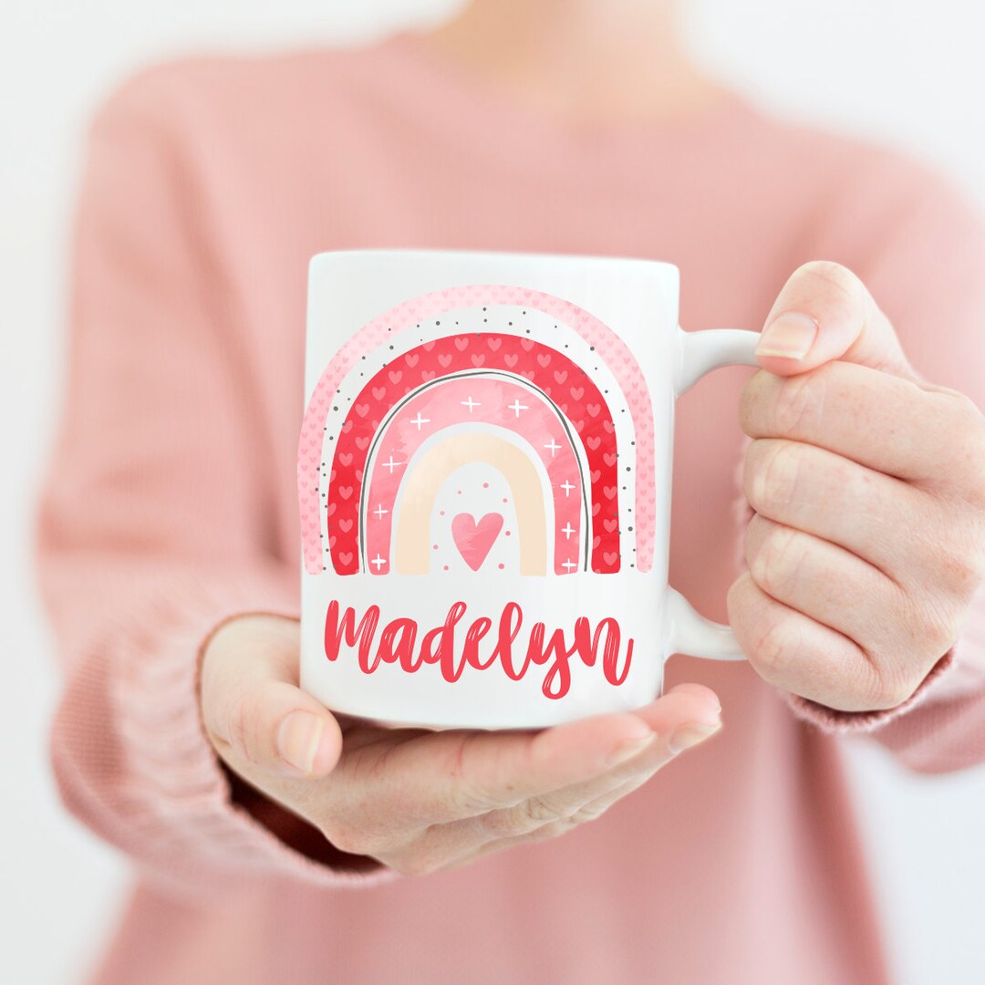 Personalized Unbreakable Plastic Mug, Rainbow Kids Cup, Birthday Gift ...