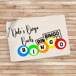 Personalized Bingo Player Canvas Pouch: Bingo Bucks Money Bag - Etsy