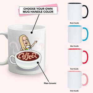 Custom Bitmoji Coffee Mug, Funny Ceramic Mugs, Personalized Bitmoji ...