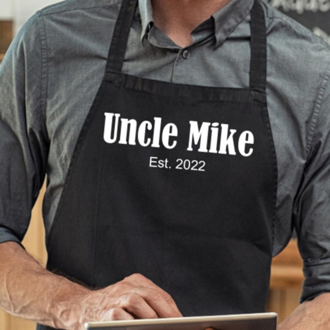 Uncle Est. Custom Chef Apron, Kitchen Apron for New Uncle, Apron With ...
