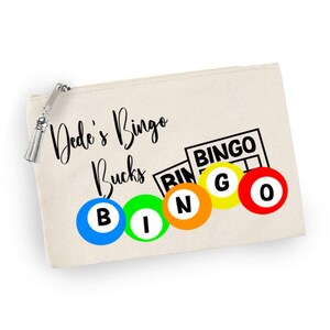 Personalized Bingo Player Canvas Pouch: Bingo Bucks Money Bag - Etsy
