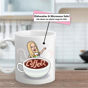 Custom Bitmoji Coffee Mug, Funny Ceramic Mugs, Personalized Bitmoji ...
