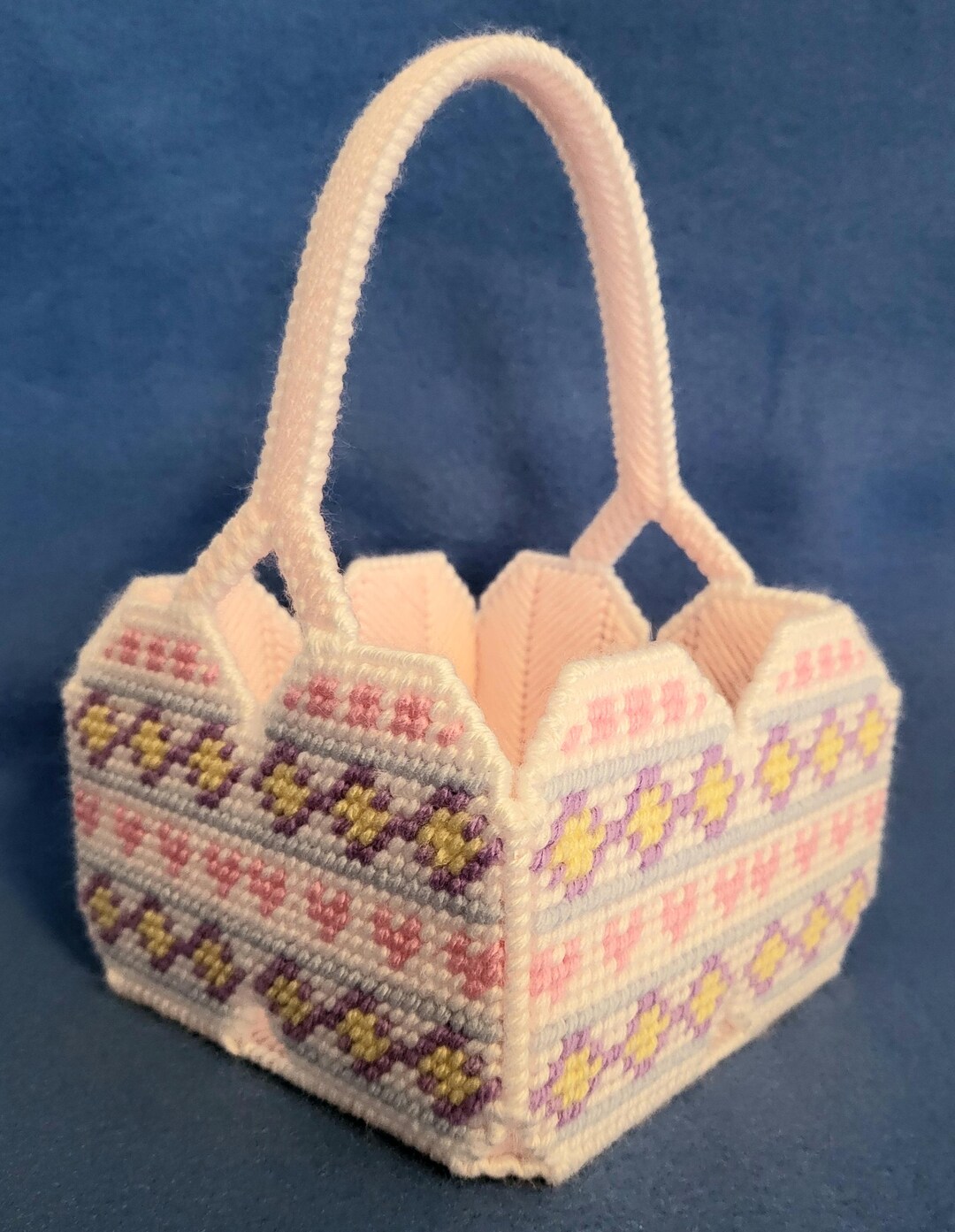 Plastic Canvas Easter Egg Basket Handmade in USA - Etsy
