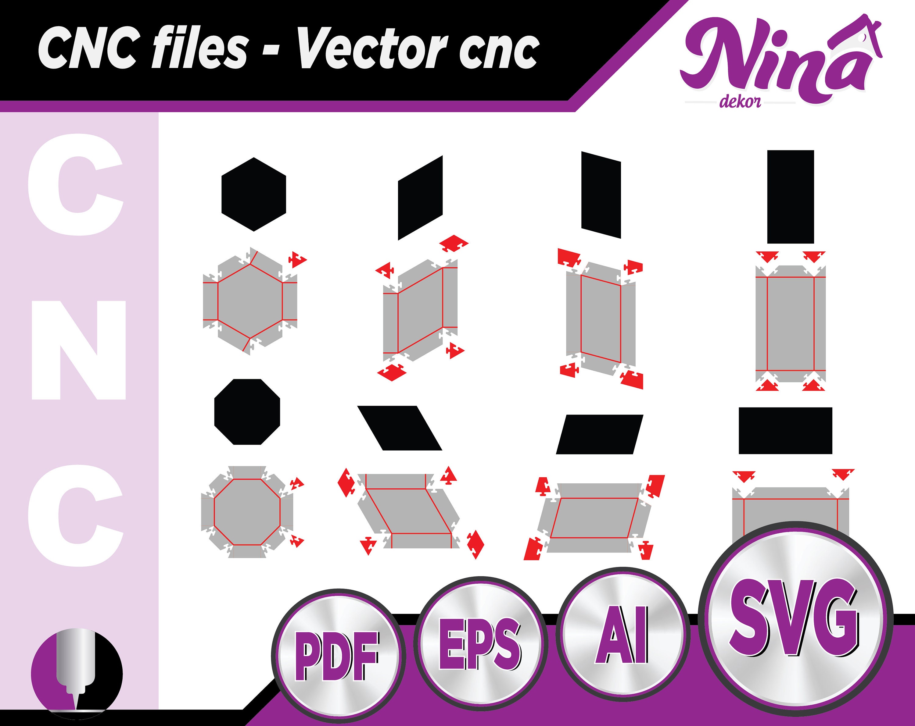 CNC Files Gering Profile Alucobond CNC Router Svg Eps Pdf Ai Digital ...