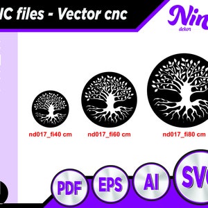 TREE CIRCLE. Laser Cut Files Svg, Eps, AI, Pdf, Laser Svg File, Cnc ...
