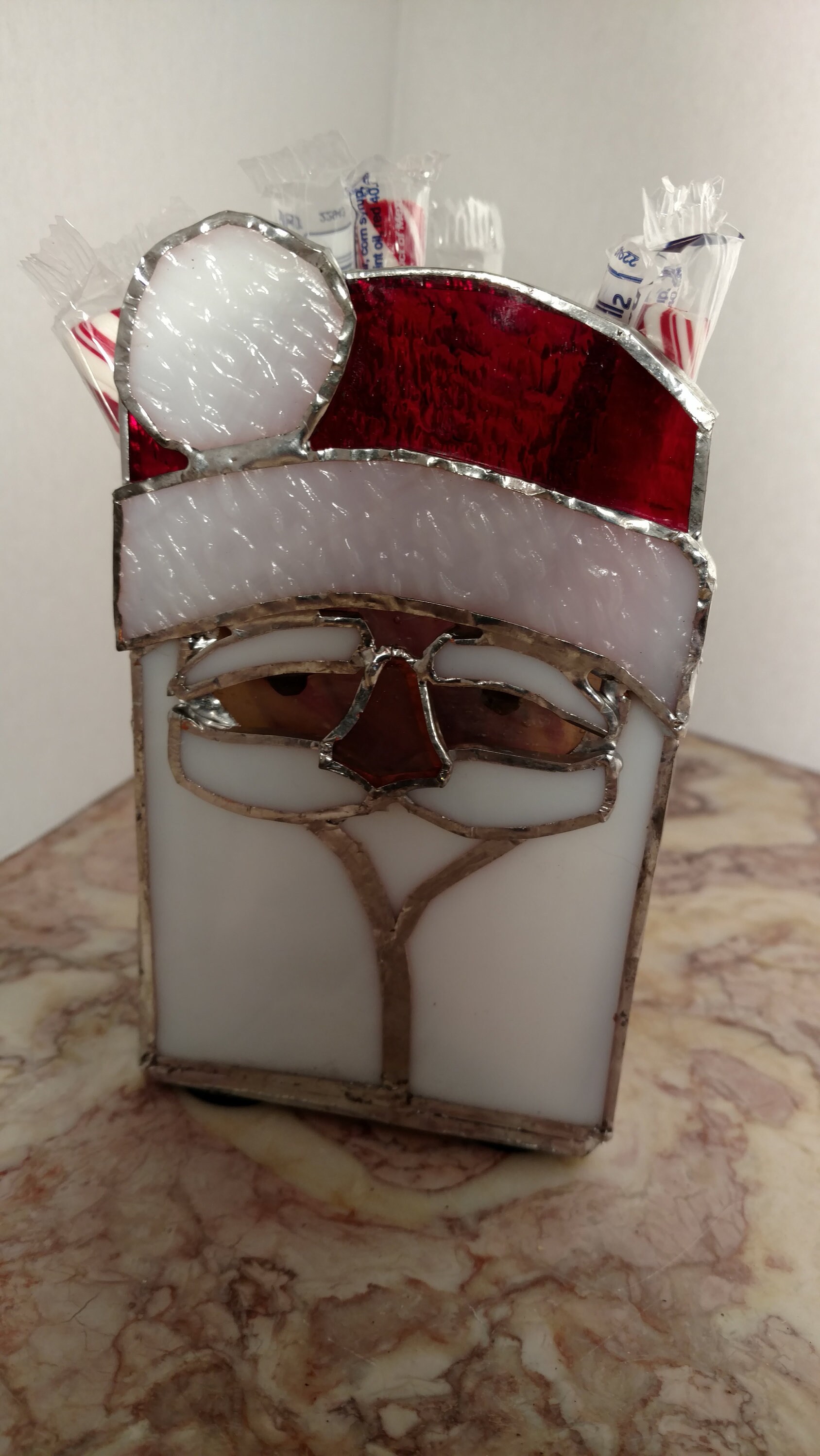 Small Stained Glass Santa Box - Etsy