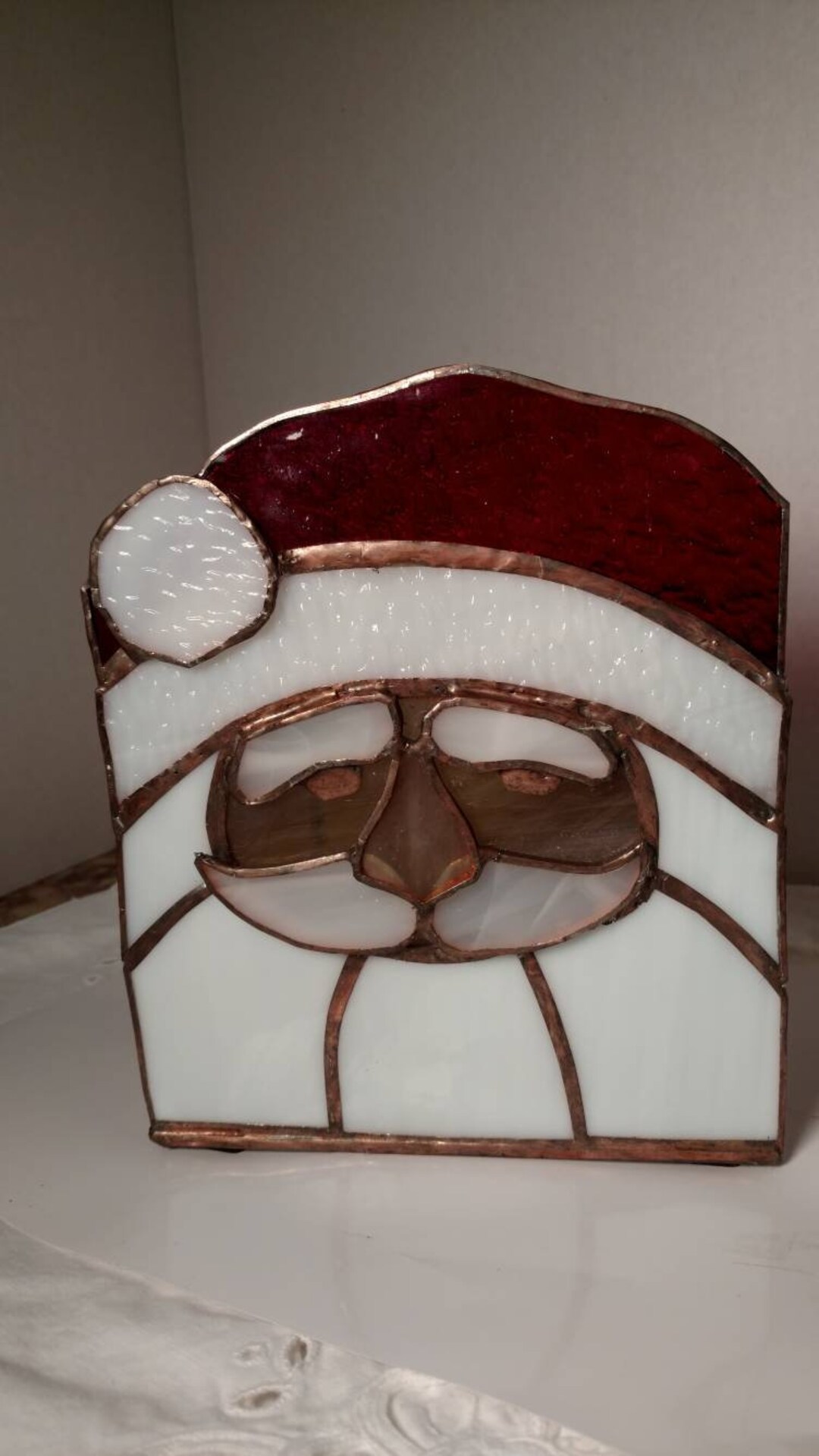Santa Stained Glass Large Box - Etsy