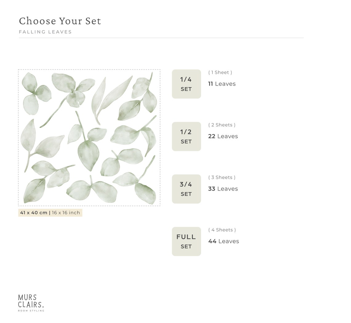 Falling Leaves Fabric Wall Stickers Removable & Reusable - Etsy