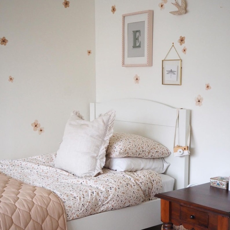 Marron Flowers Fabric Wall Stickers - Removable & Reusable - Etsy