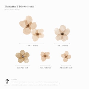 Marron Flowers Fabric Wall Stickers - Removable & Reusable - Etsy