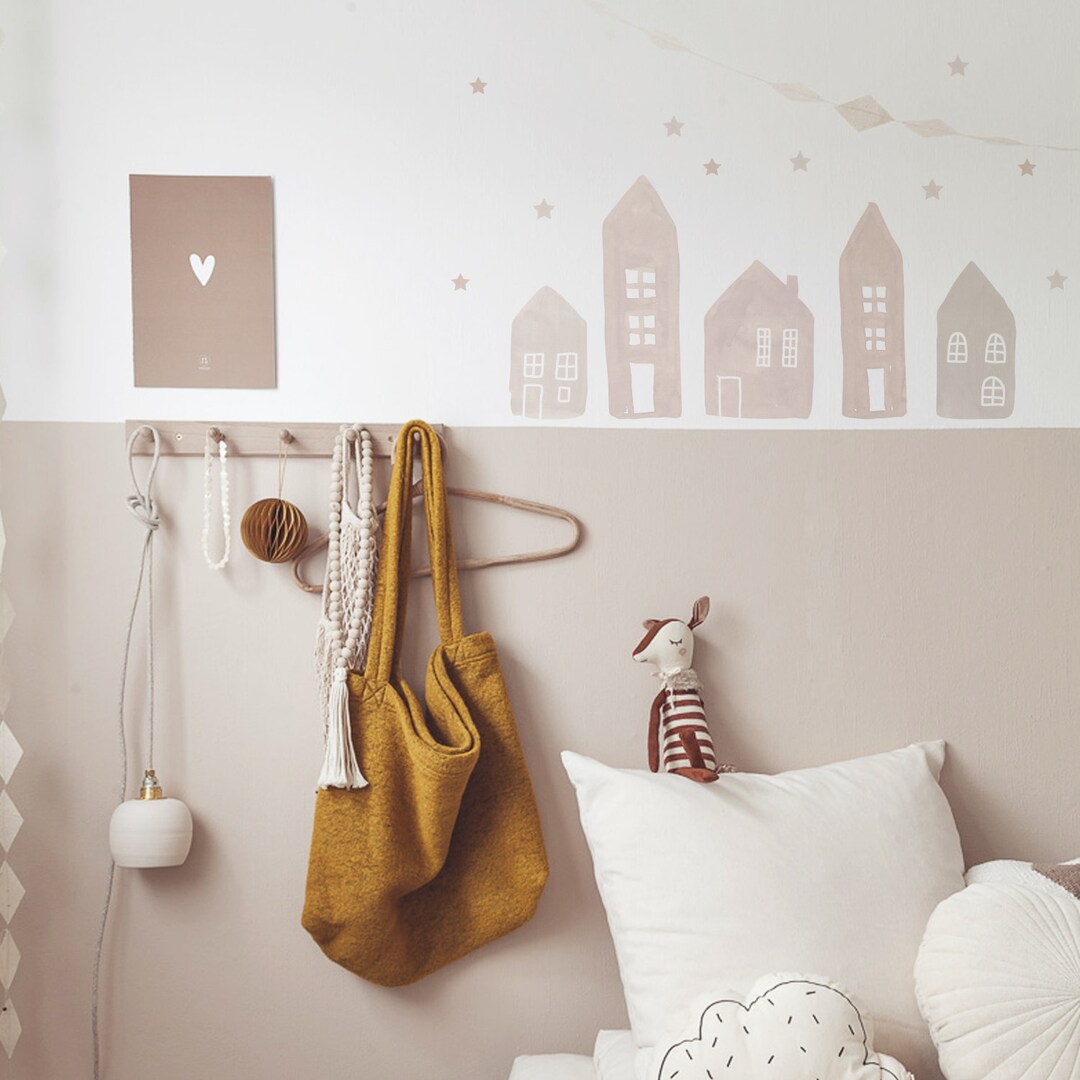 Neutral Houses Fabric Wall Stickers - Removable & Reusable - Etsy