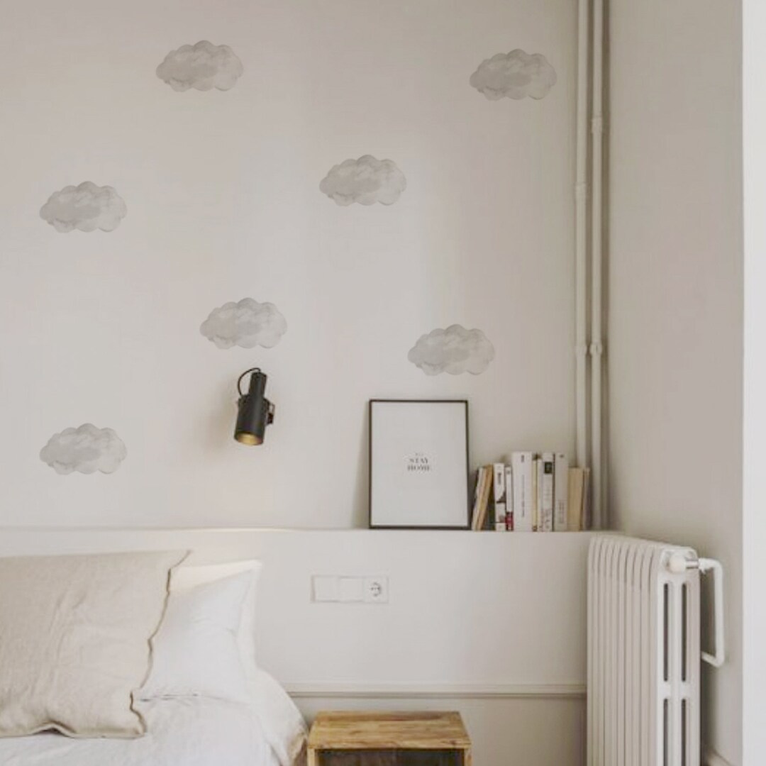 Fluffy Clouds Pattern Fabric Wall Stickers - Removable & Reusable. - Etsy